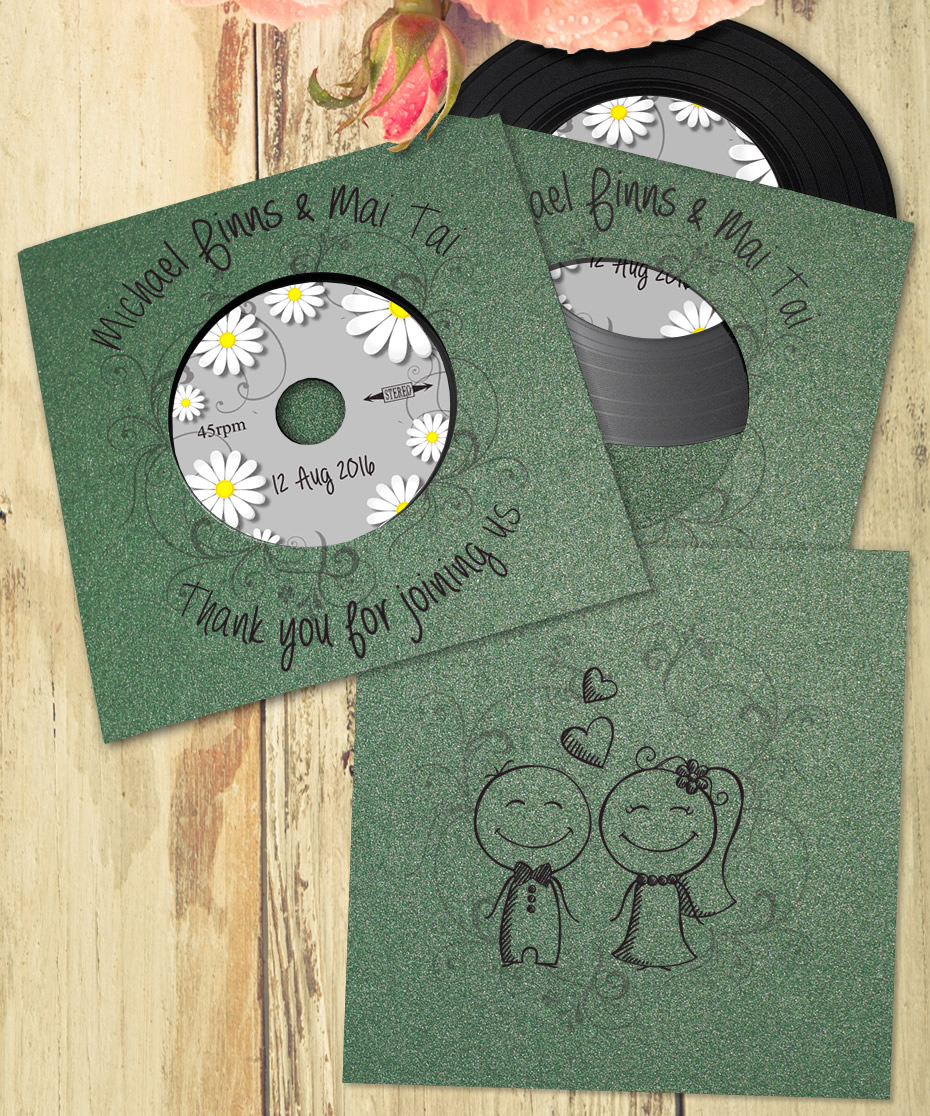 Vinyl Wedding CDs in Pre-Designed Templates - Wedding CDs